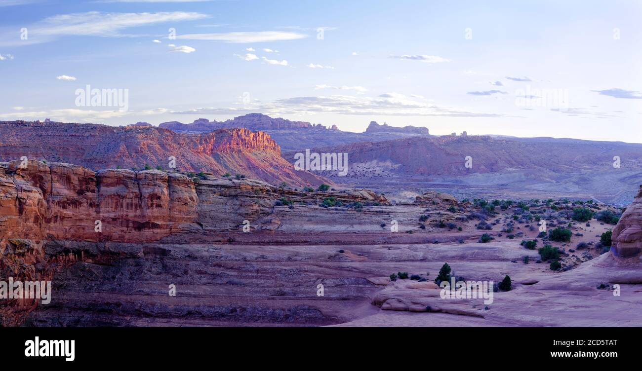 Sunset view of Arches National Park, Moab, Utah, USA Stock Photo - Alamy