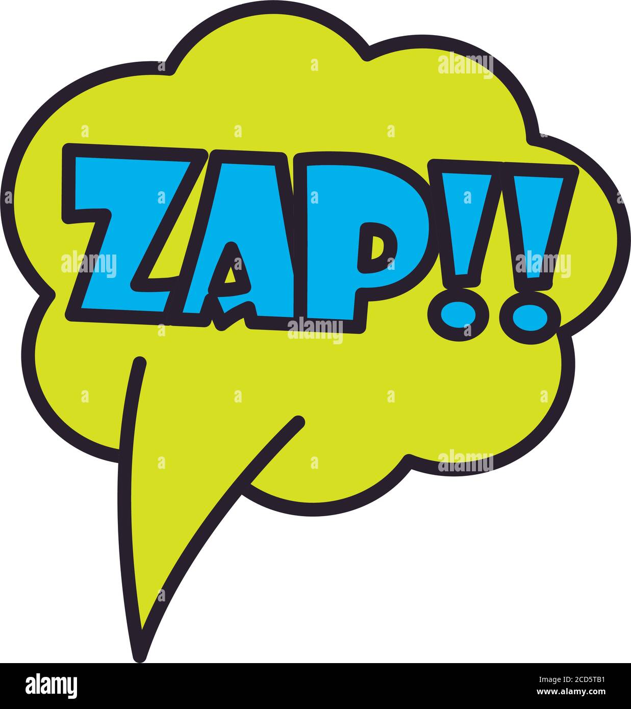 zap cloud bubble line and fill style icon design of pop art retro ...
