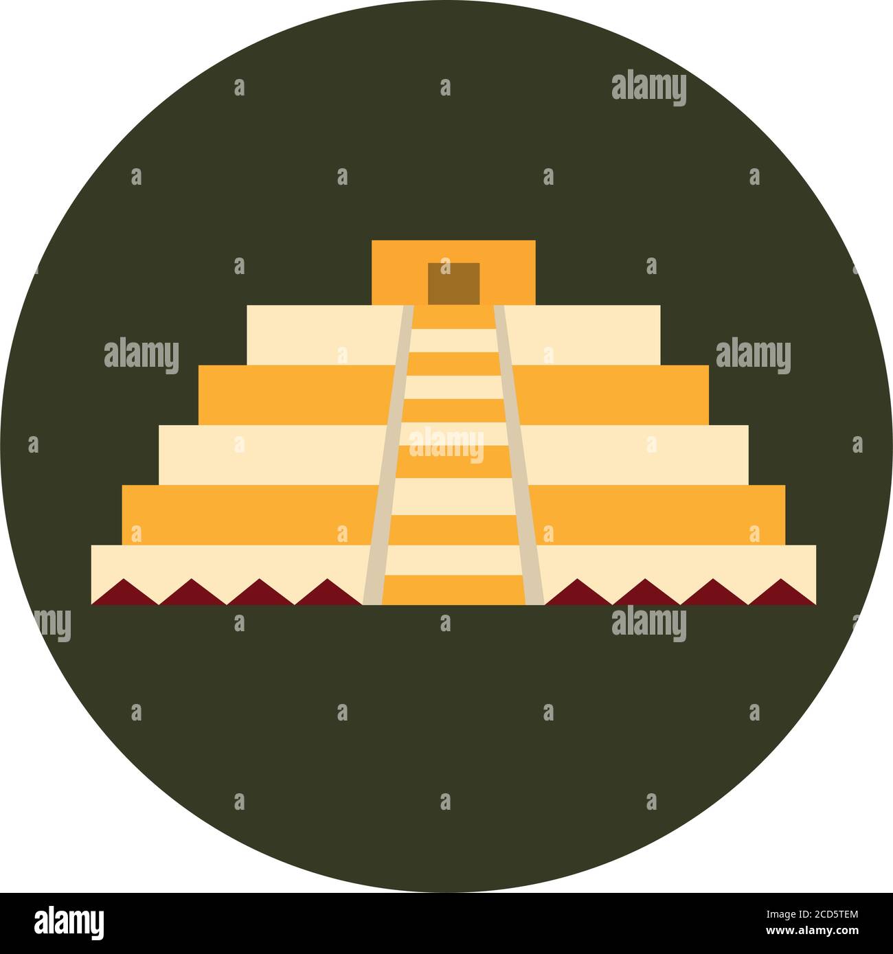 mexican pyramid antique culture folk traditional block and flat icon ...