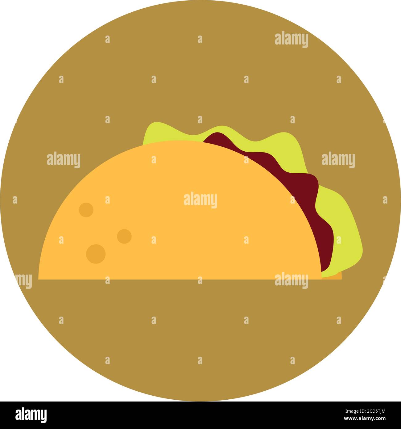 mexican food taco menu cartoon block and flat icon vector illustration ...
