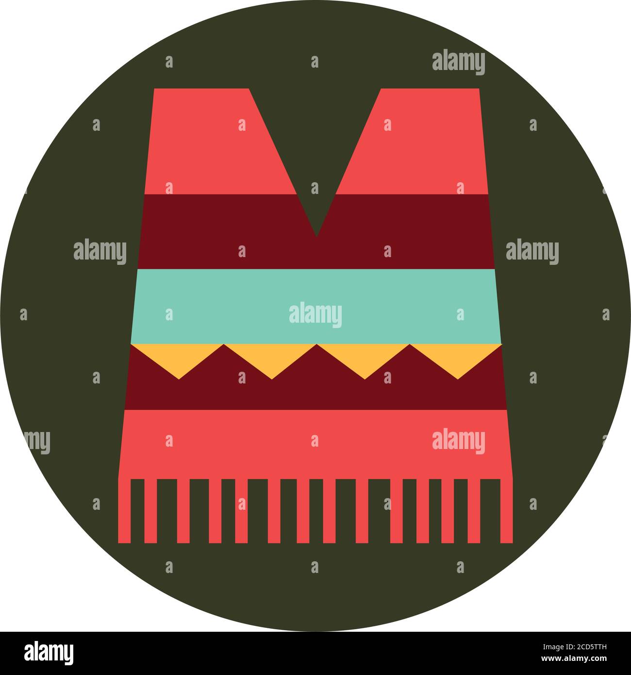 mexican poncho clothes folk culture traditional block and flat icon ...