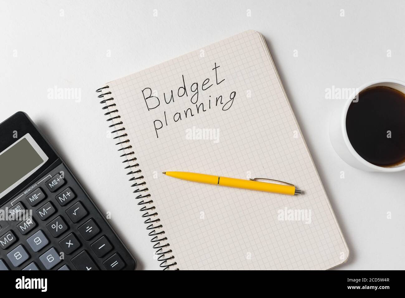 Notebook word budget calculator hi-res stock photography and images - Alamy
