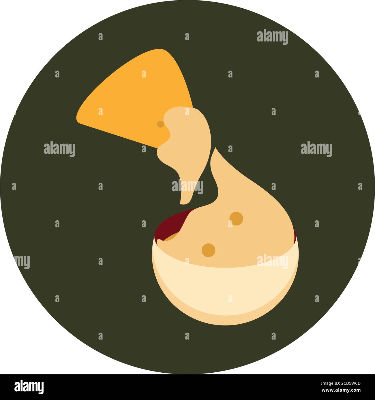 mexican nacho cheese cream food block and flat icon vector illustration ...