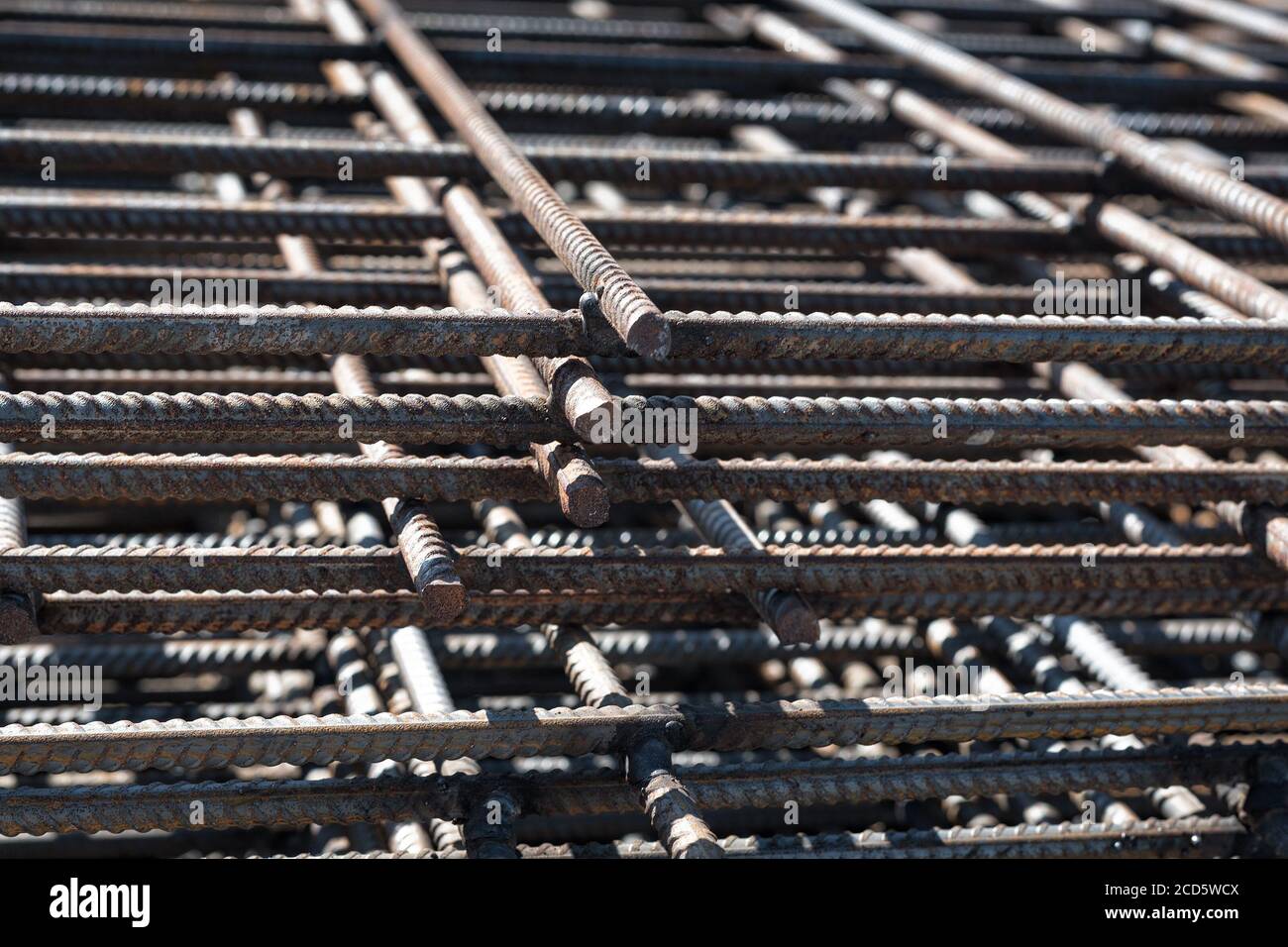 Part of the reinforced concrete structure. Rusty rebar for concrete ...