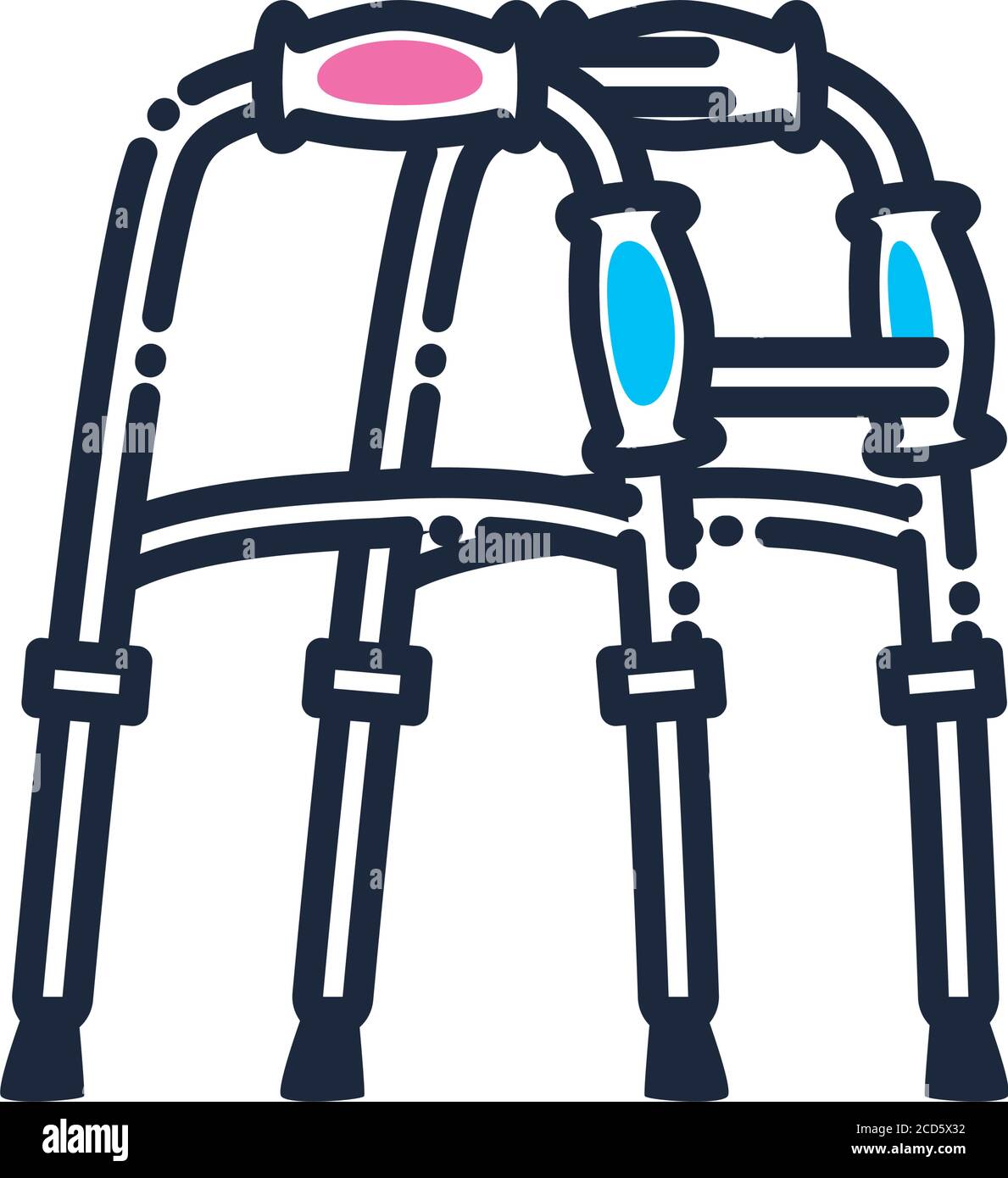 walker line and fill style icon of Handicapped disability and medical ...