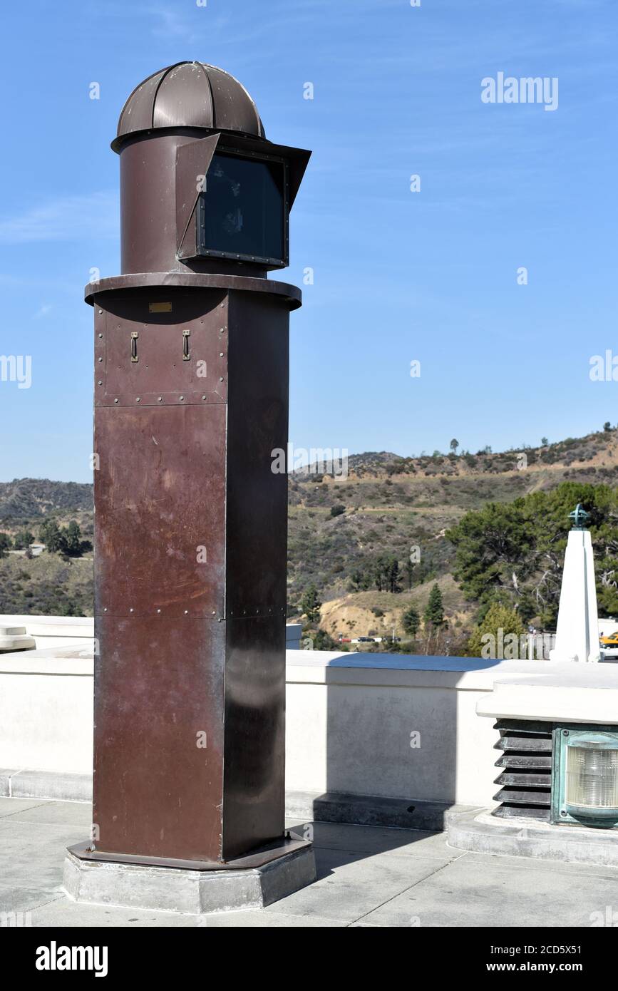 LOS ANGELES, CALIFORNIA - 12 FEB 2020: Camera Obscura lens on the ...