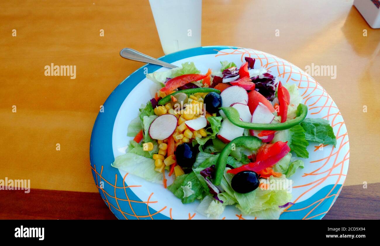 Healthy salad plate with fresh vegetables Stock Photo - Alamy