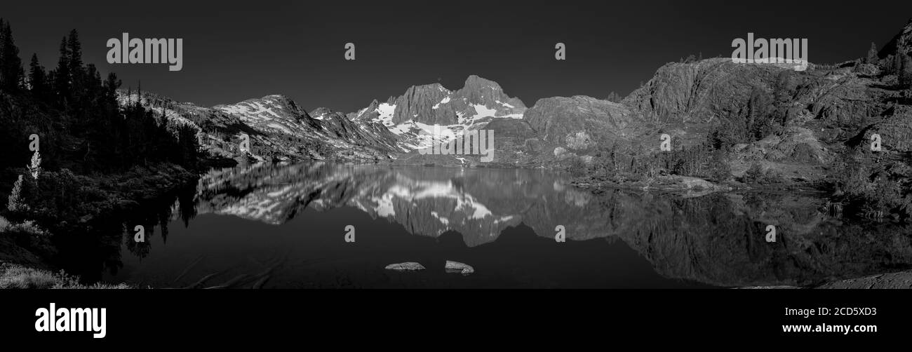Sunrise over Garnet Lake with Banner Peak in background, Ansel Adams ...