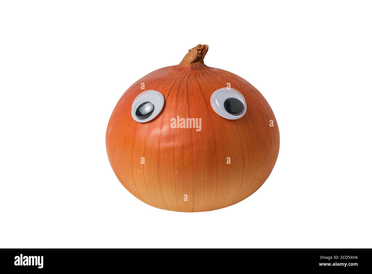 Bulb Onion with Googly eyes on isolated white background. Food with ...