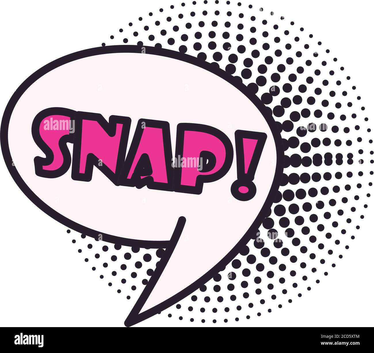 snap bubble line and fill style icon design of pop art retro expression ...