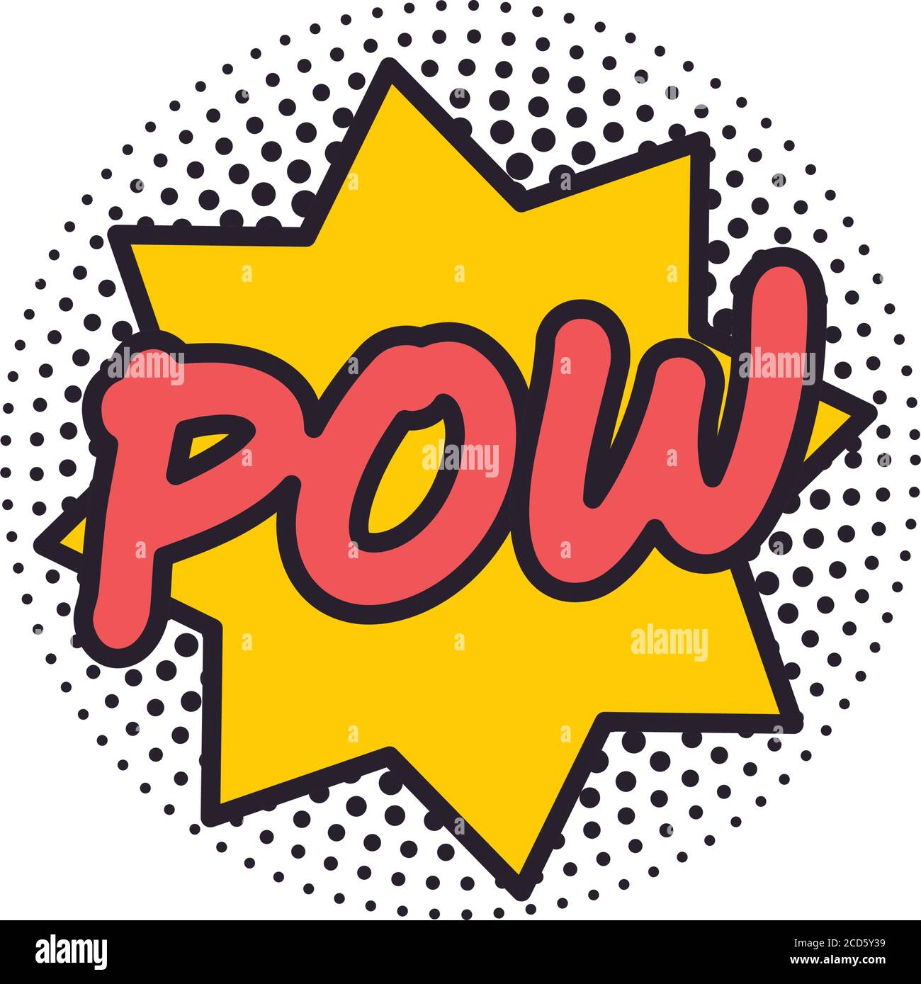 pow explosion bubble line and fill style icon design of pop art retro ...