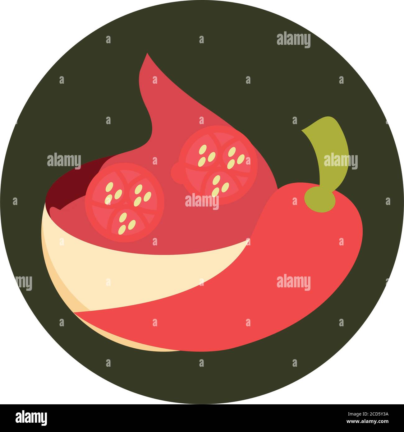 mexican spice chili pepper food block and flat icon vector illustration ...