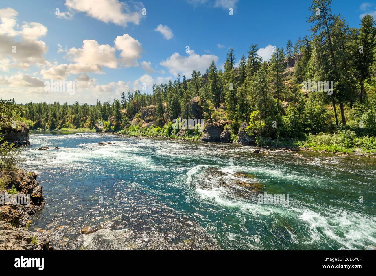 The Spokane River seen from the Riverside State Park in Spokane ...