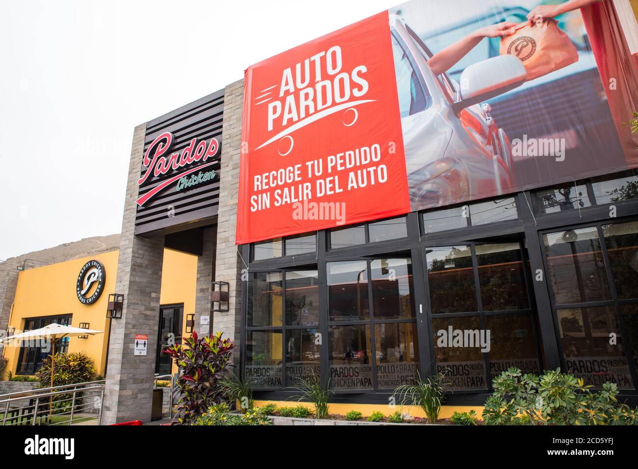 Outside of Pardos Chicken restaurant ready to do take aways during the ...