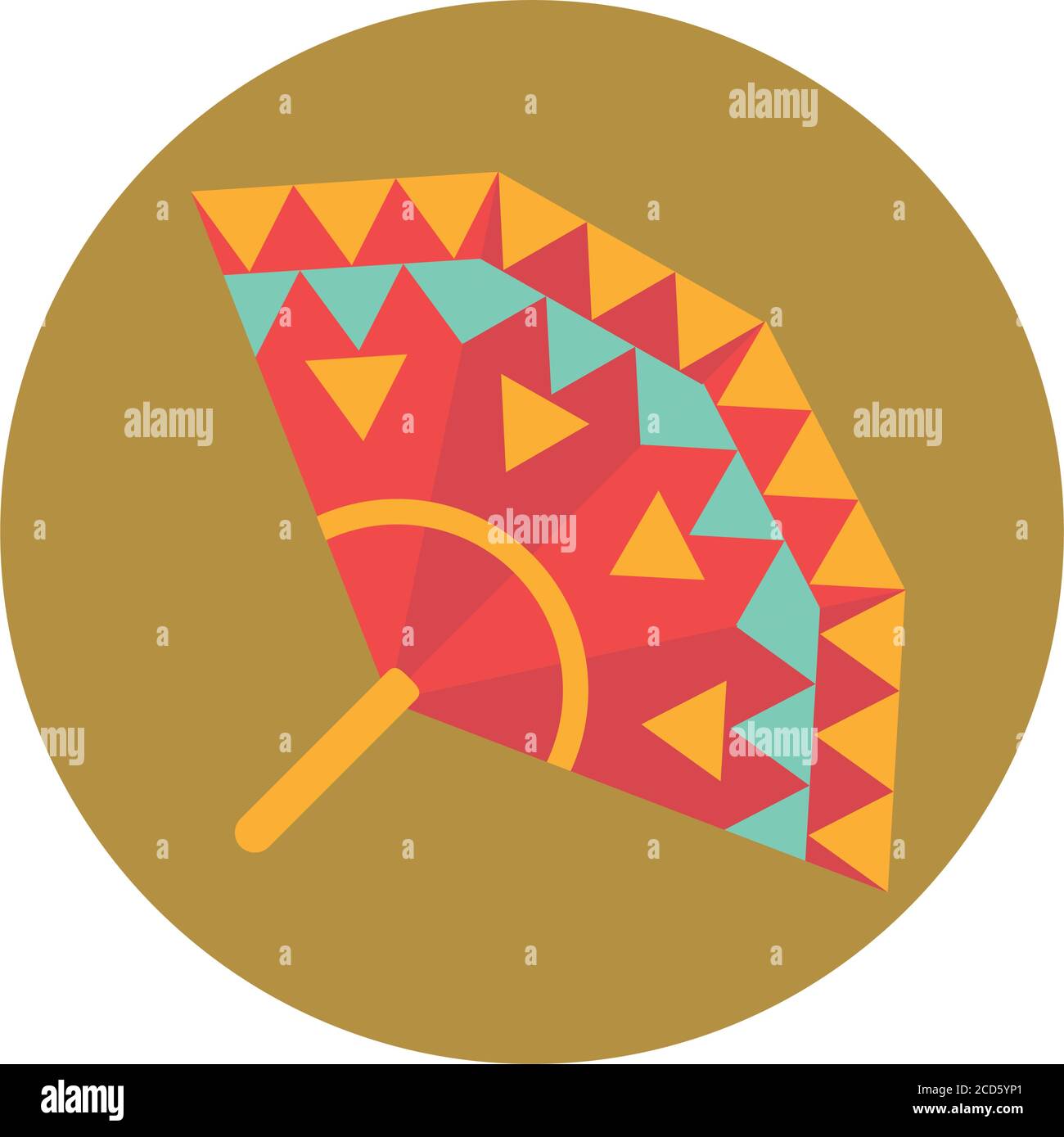 colored fan accessory decoration ornament block and flat icon vector ...