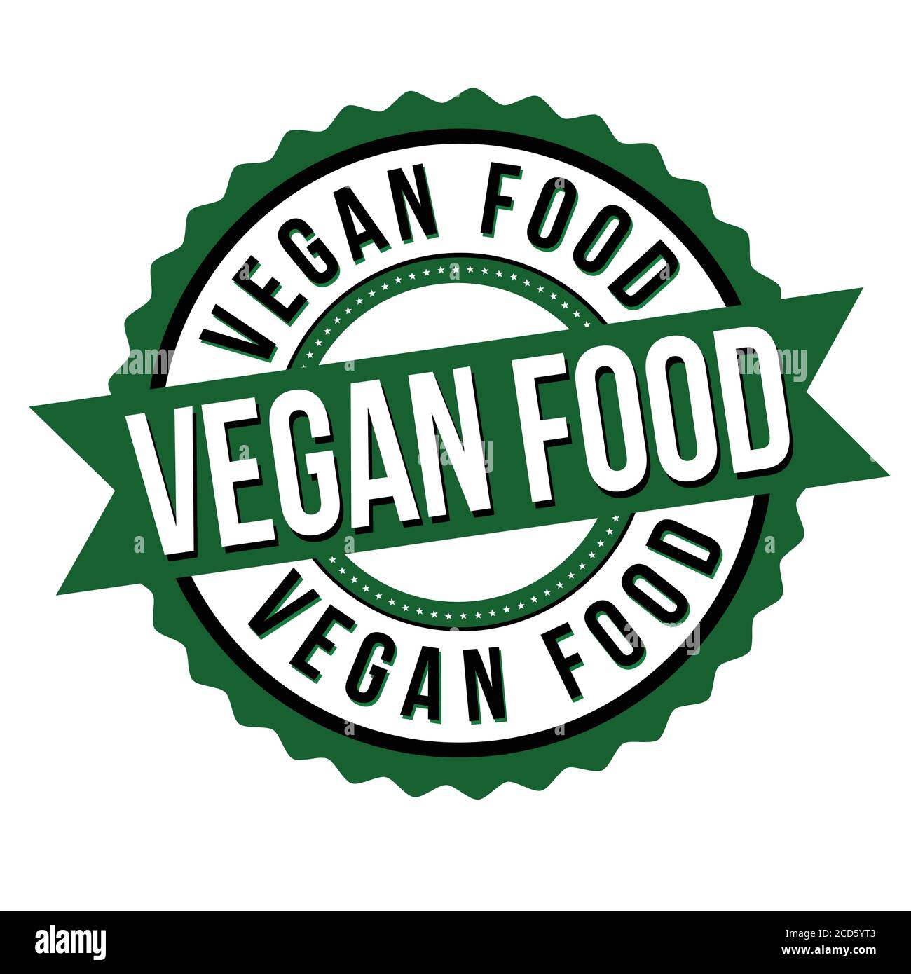 Vegan food label or sticker on white background, vector illustration ...