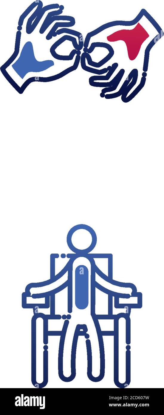 hands sign language gradient style icon of Handicapped disability and ...