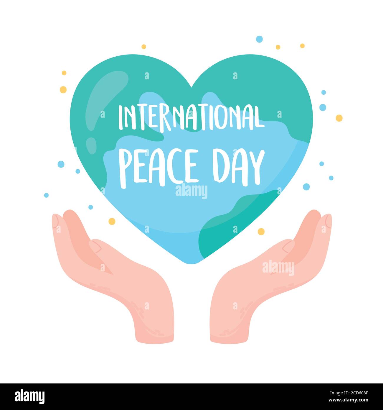 international peace day hands holding heart shaped world vector ...