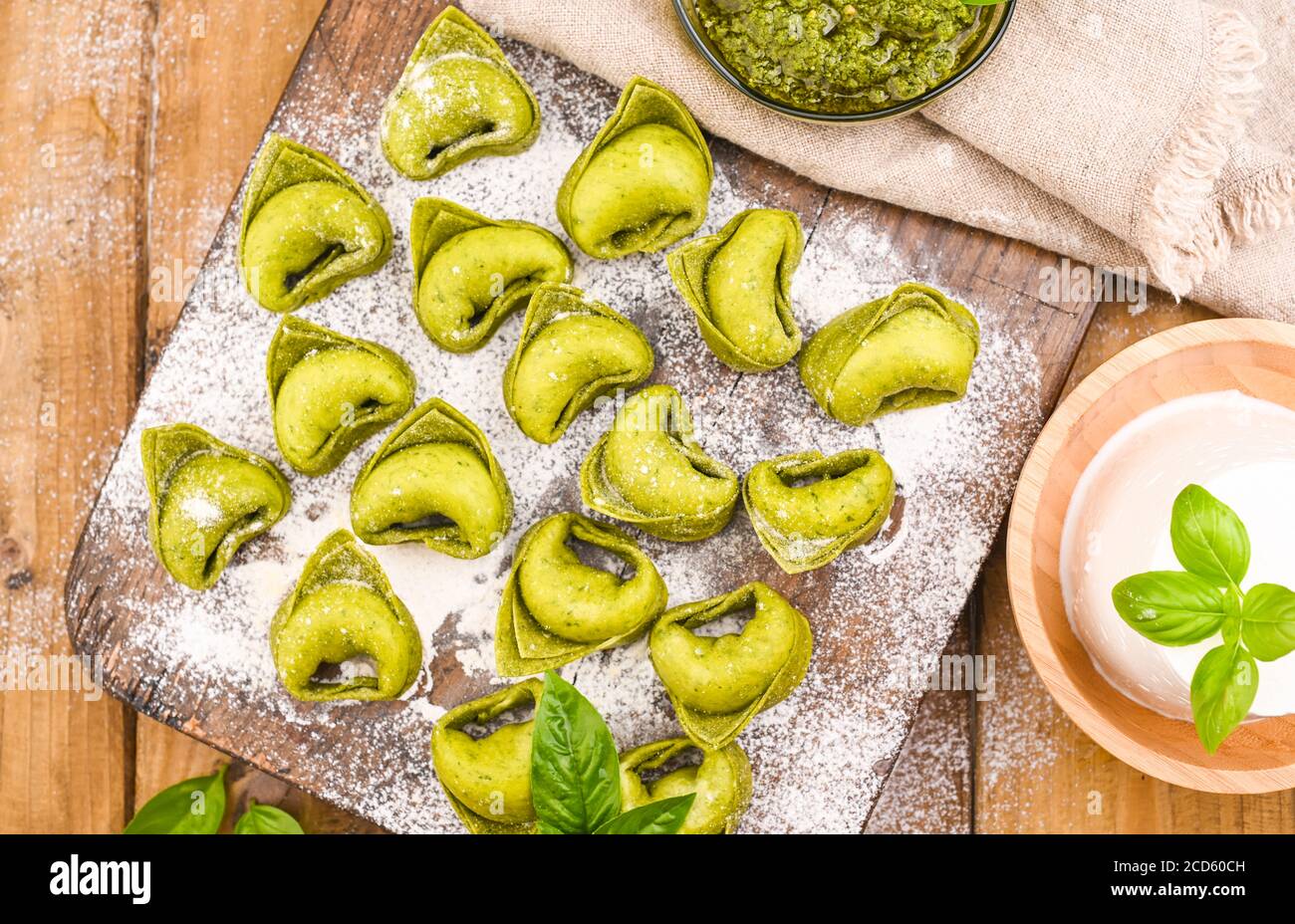 Tortellini e tortelloni typical dishes emilia italy. Food background ...