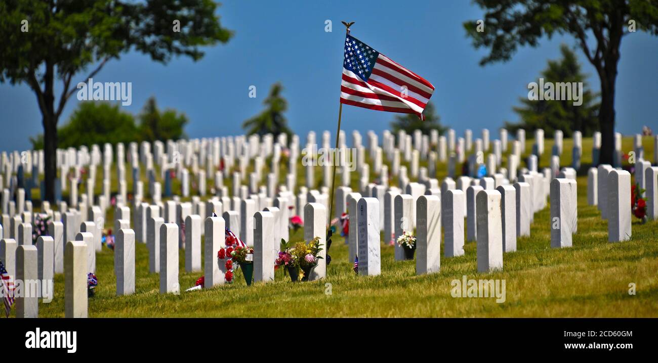 Fort Snelling National Cemetery, Minneapolis, Minnesota, USA Stock ...