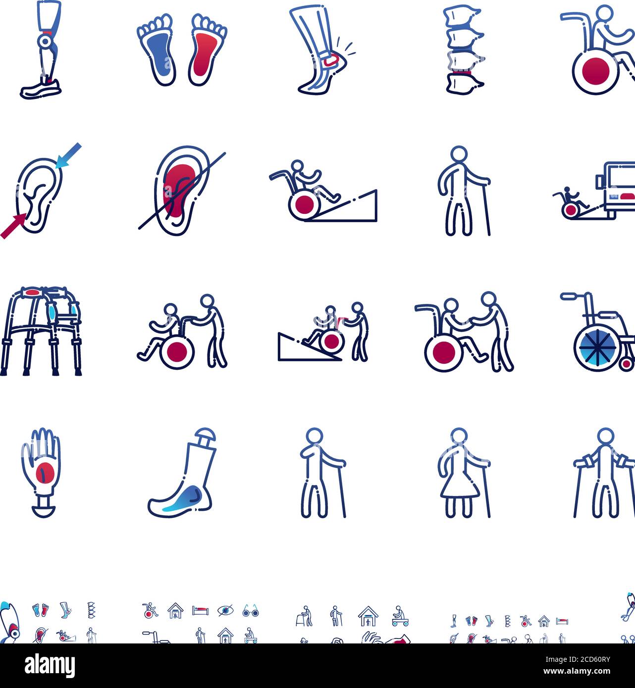 leg prosthesis gradient style icon of Handicapped disability and ...