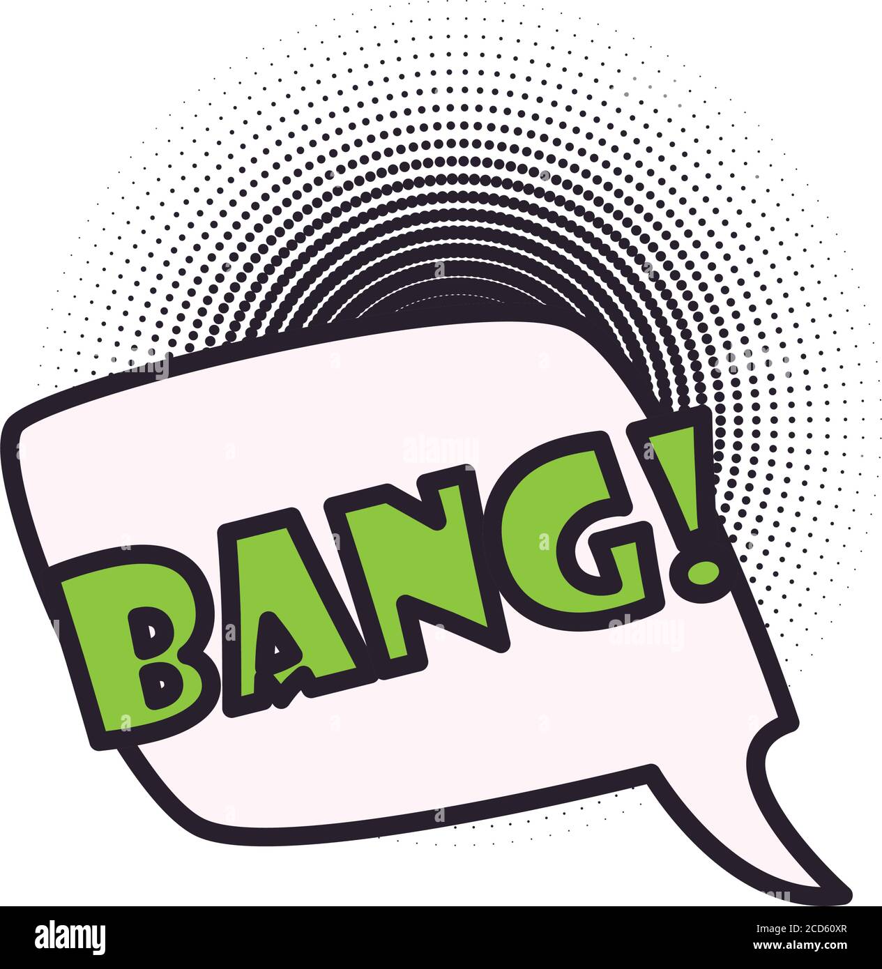bang bubble line and fill style icon design of pop art retro expression ...