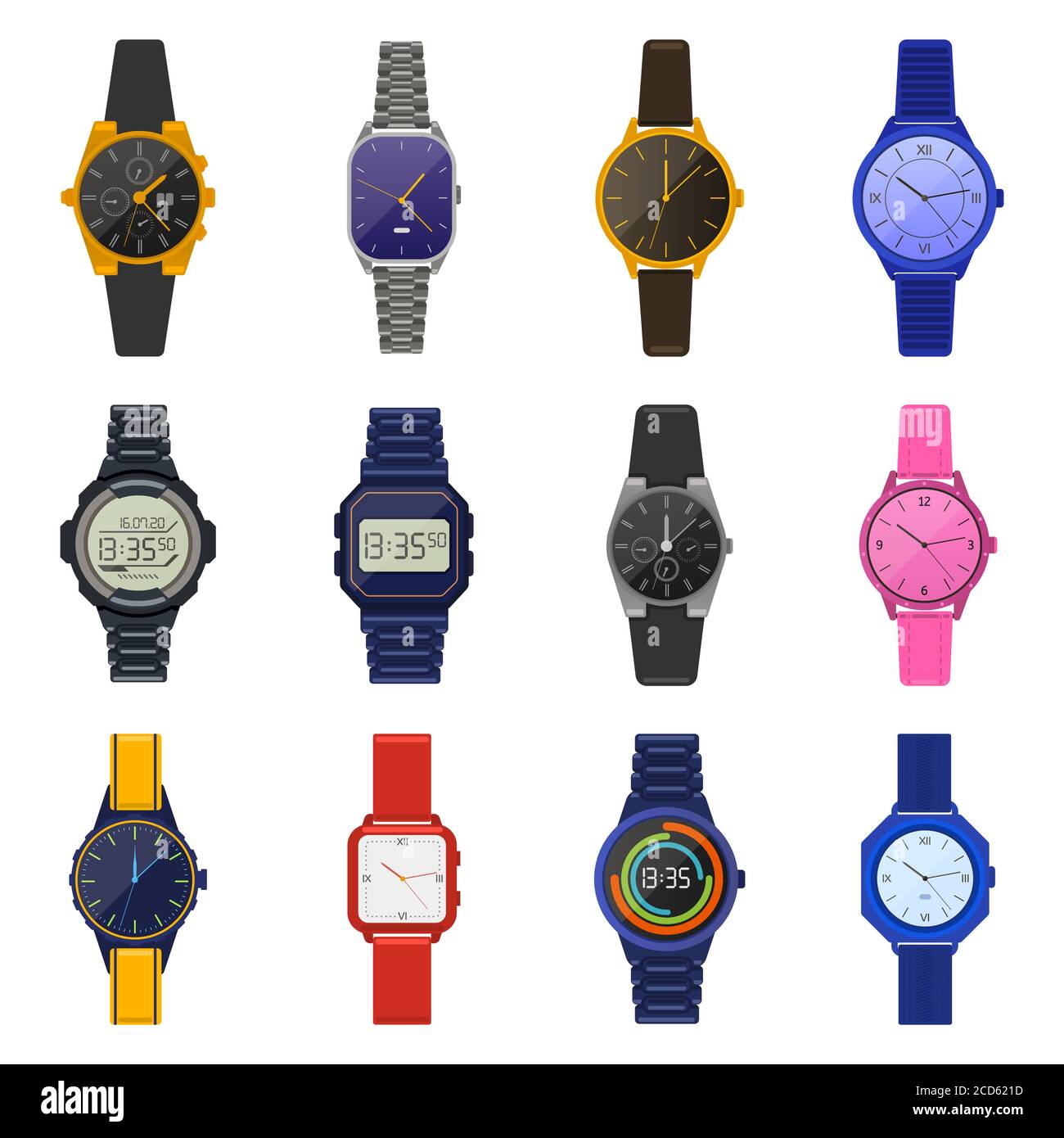 Wrist watches. Classic female male watches, digital smartwatch, fashion ...