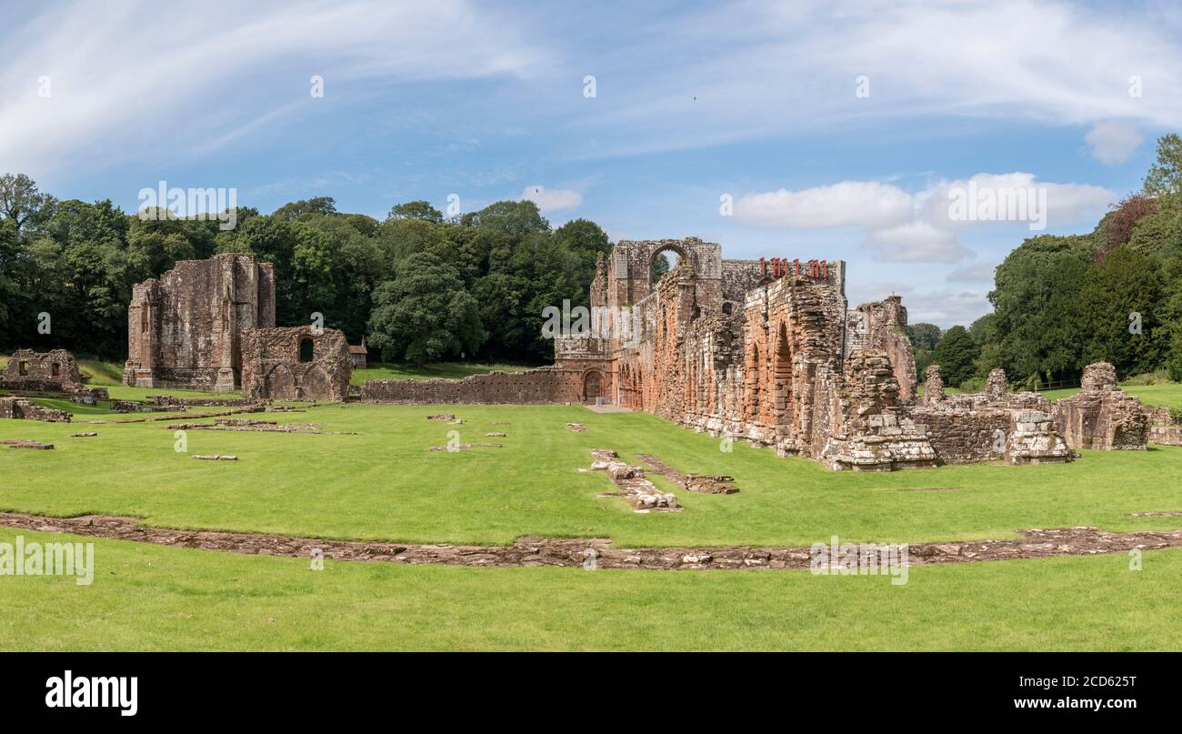 Panoramic view of the hugely impressive remains of Furness Abbey near ...