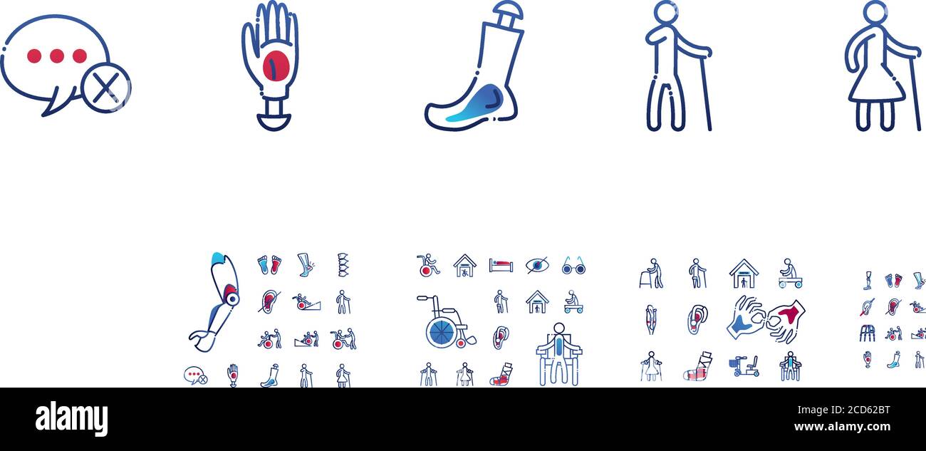 mute bubble with cross circle gradient style icon of Handicapped ...