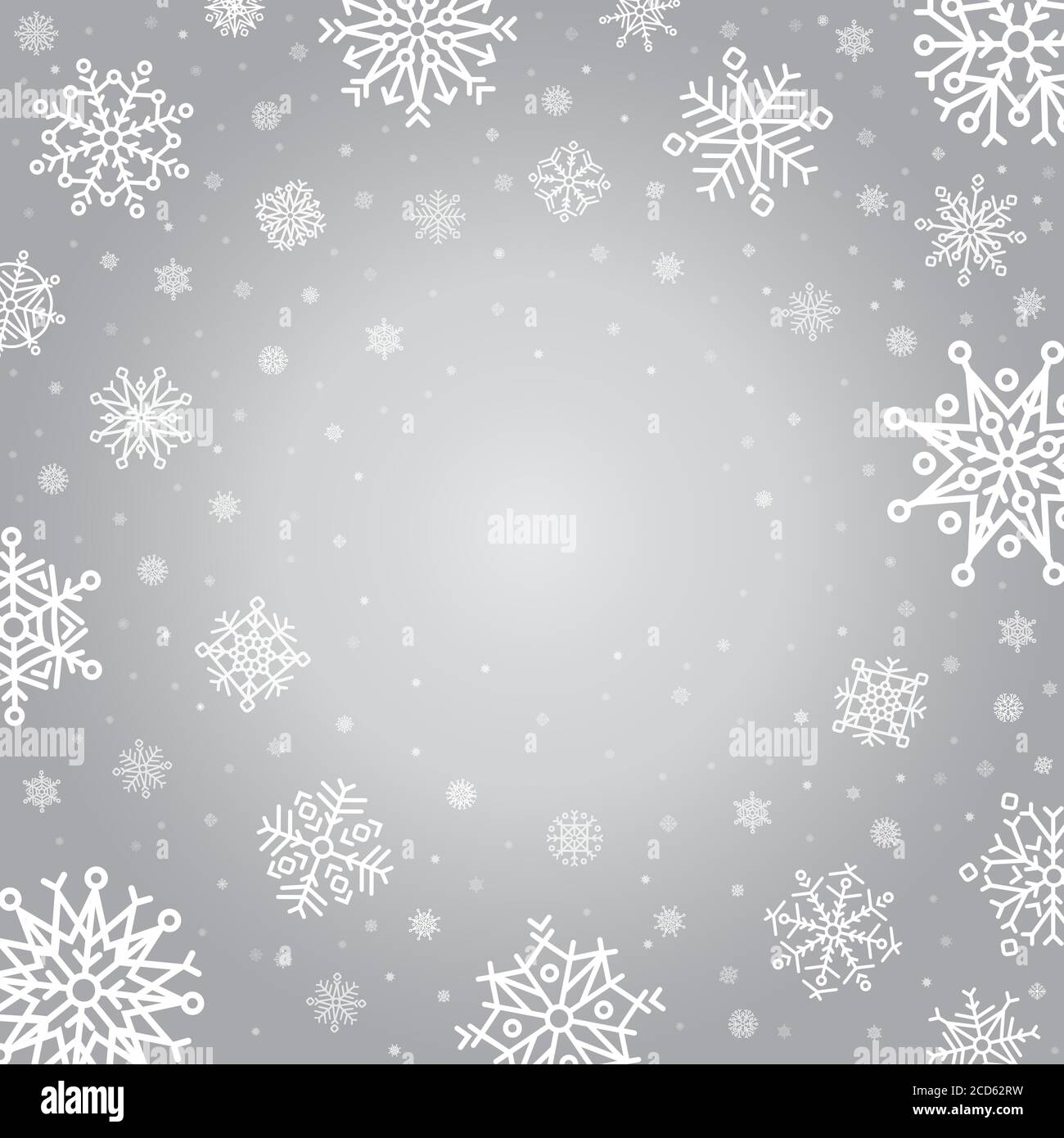 Snowflakes winter background. Holiday silver frost snowflake template ...