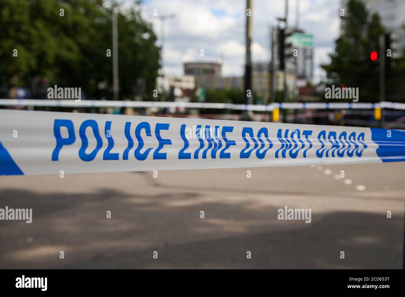 A police cordon around a crime scene Stock Photo - Alamy