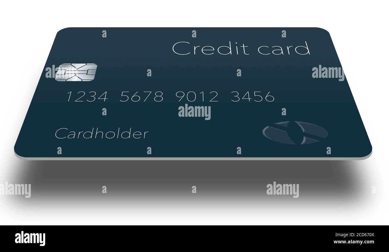 A modern design is featured on this mock generic credit card Stock ...