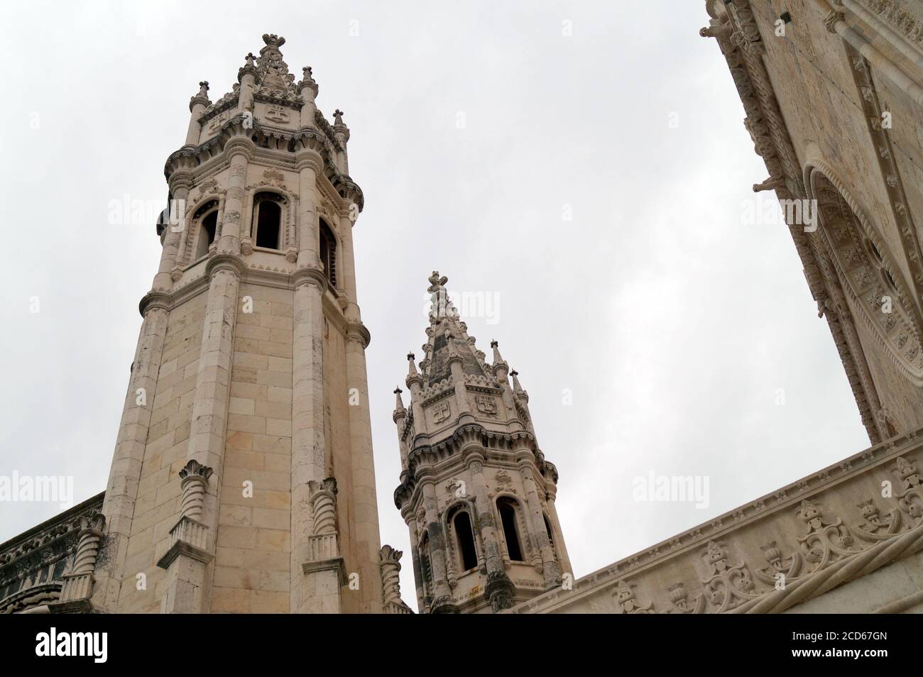 Jeronimos Monastery, gate towers, one of the most prominent examples of ...