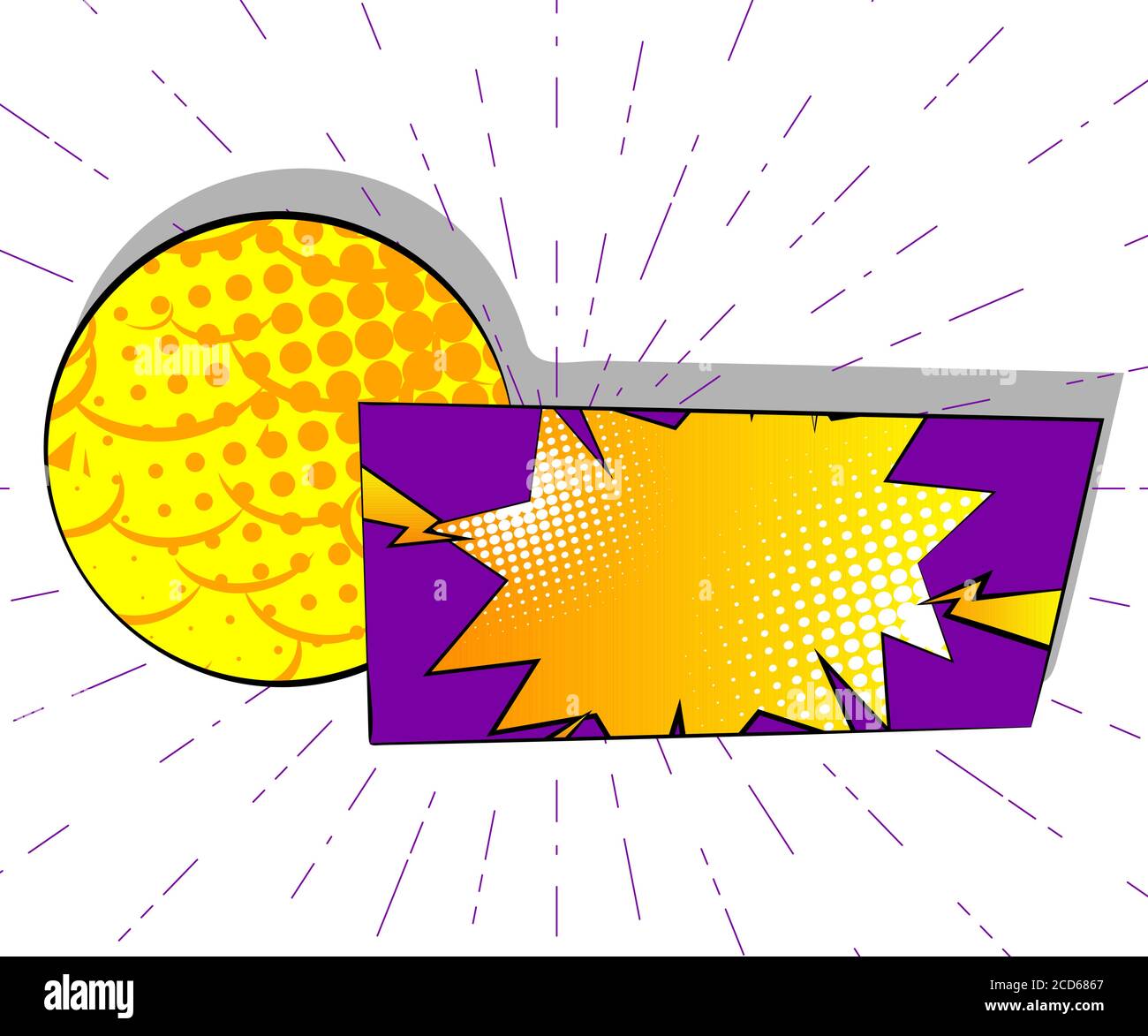 Cartoon design colored comic book label, sign. Marketing, advertising ...