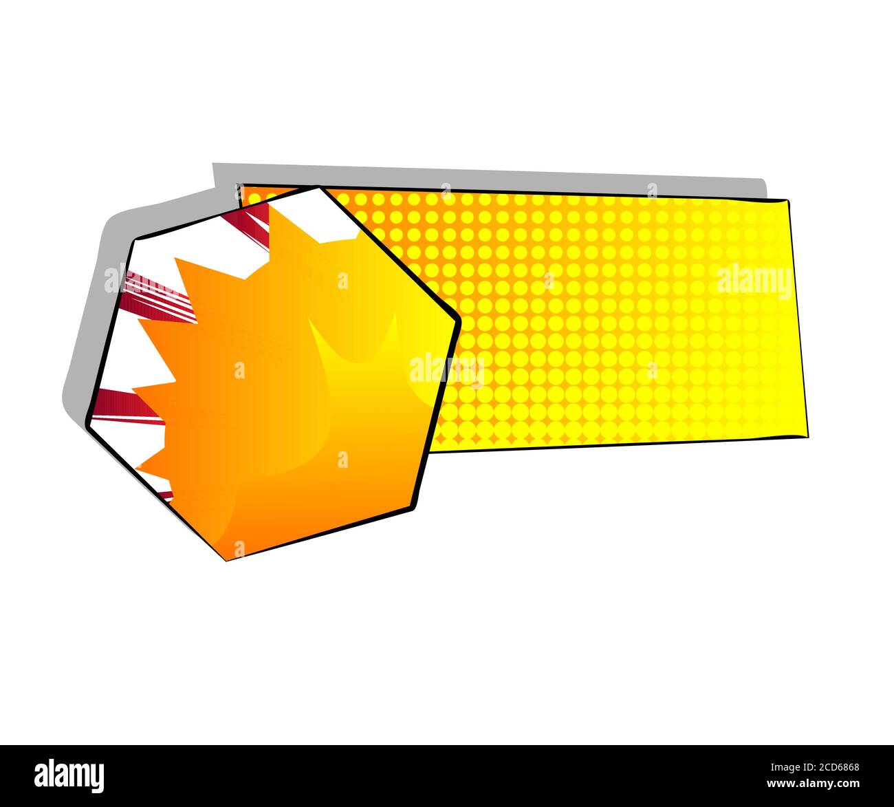 Cartoon design colored comic book label, sign. Marketing, advertising ...