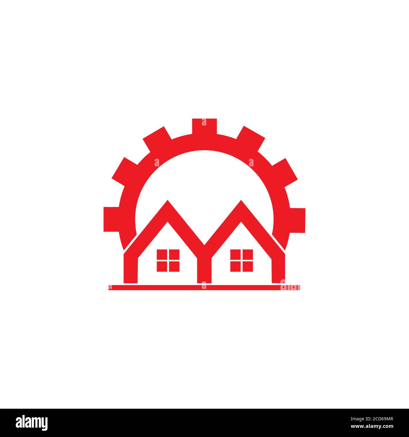 home cog machine geometric logo vector Stock Vector Image & Art - Alamy