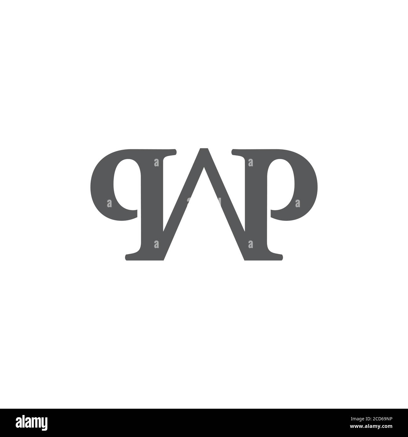 letter wp simple linked logo vector Stock Vector Image & Art - Alamy