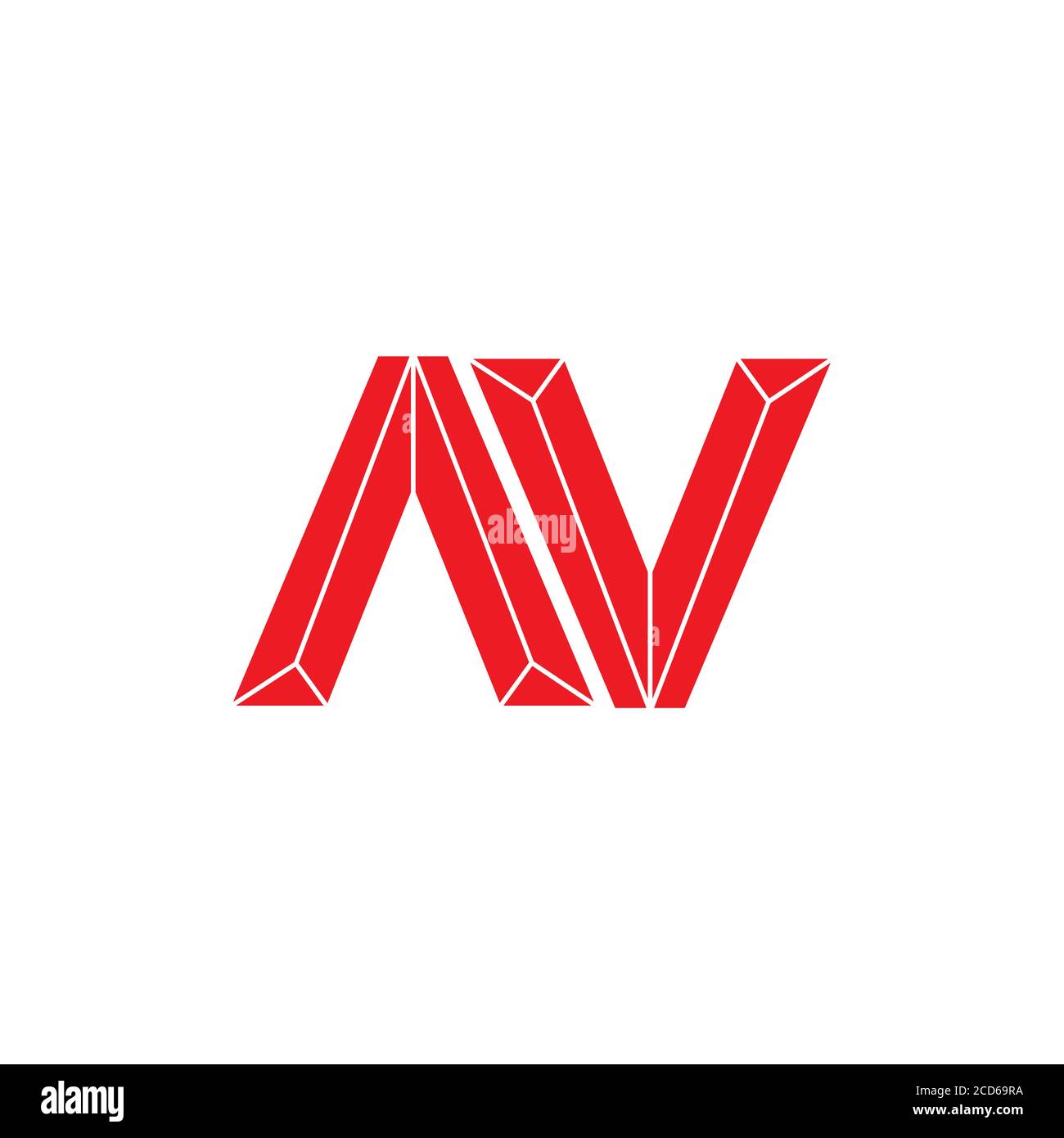 letter av 3d simple geometric logo vector Stock Vector Image & Art - Alamy