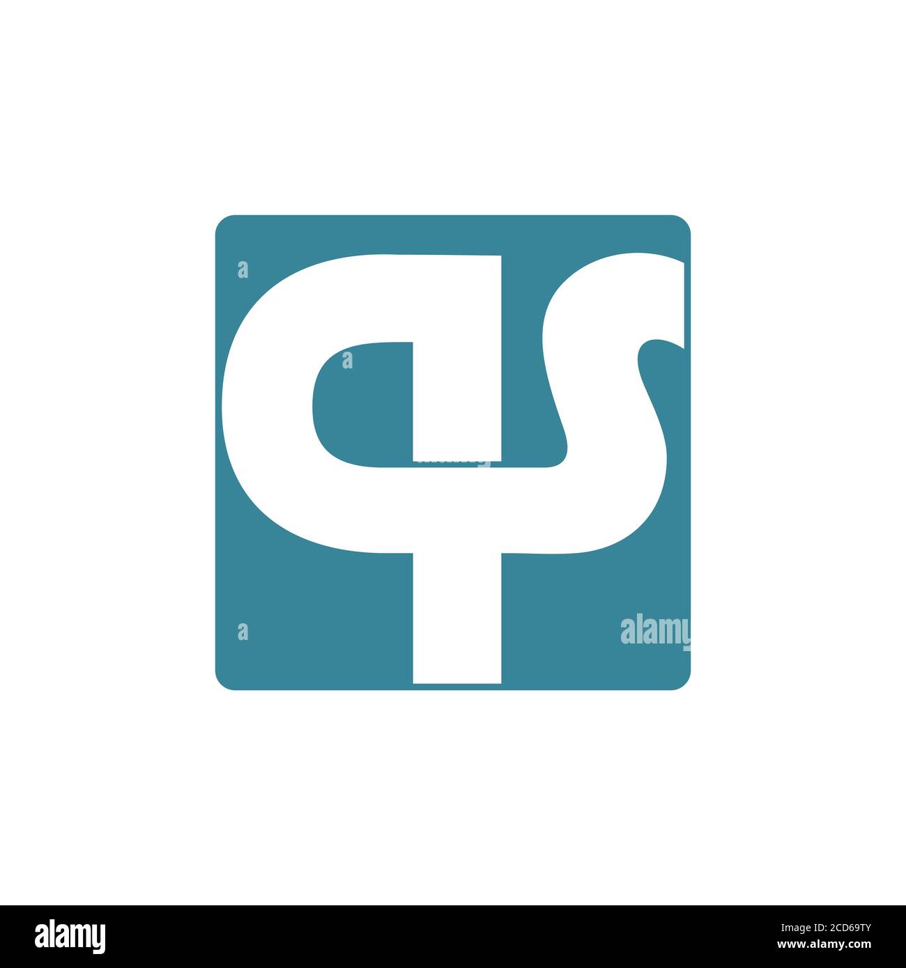 letter qs ribbon curves negative space logo vector Stock Vector Image ...