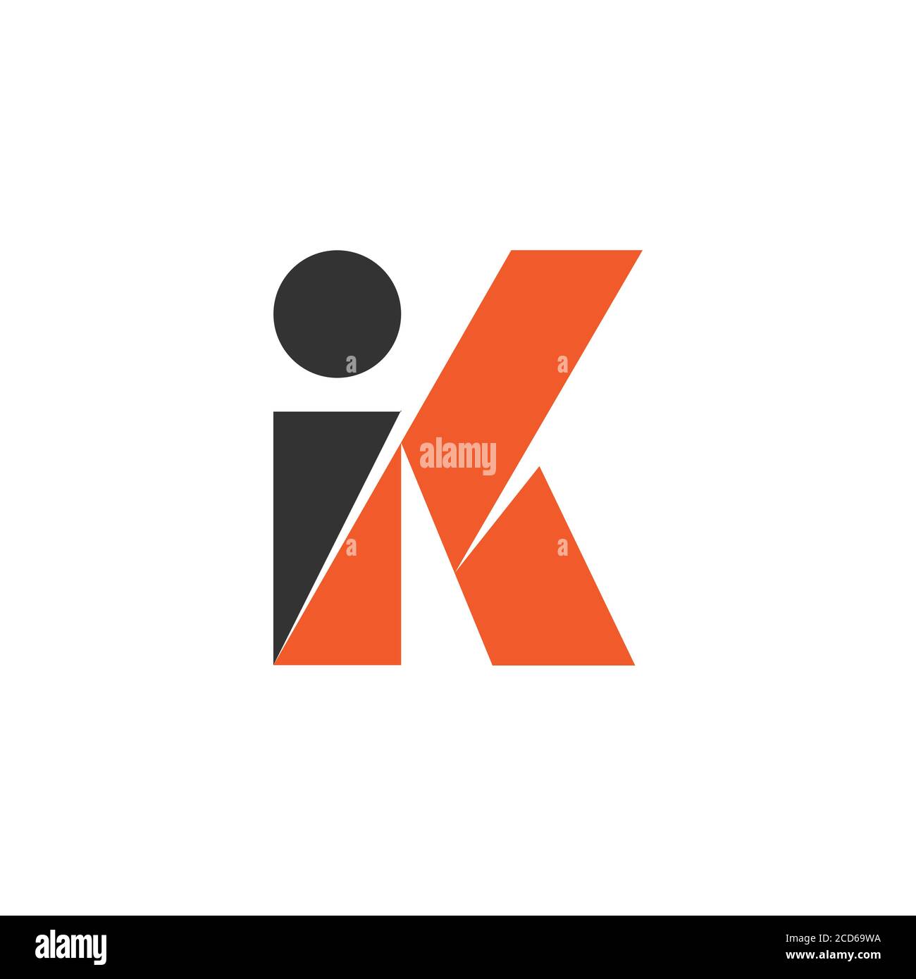abstract letter ik simple geometric logo vector Stock Vector Image ...