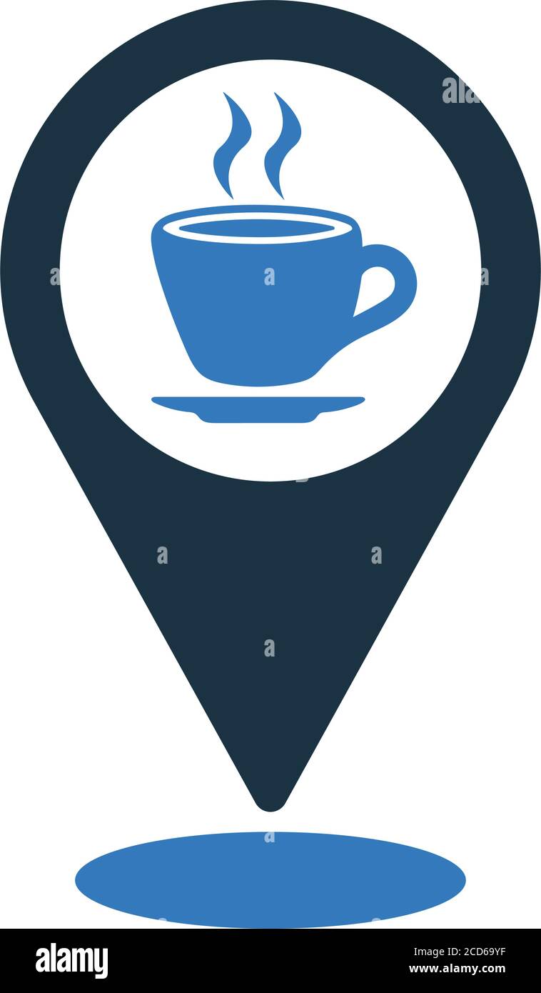 Coffee shop location icon is isolated on white background. Simple ...