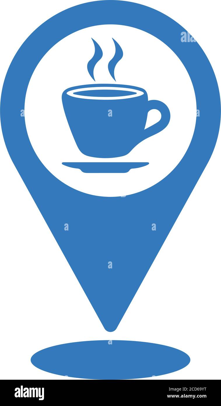 Coffee shop location icon is isolated on white background. Simple ...