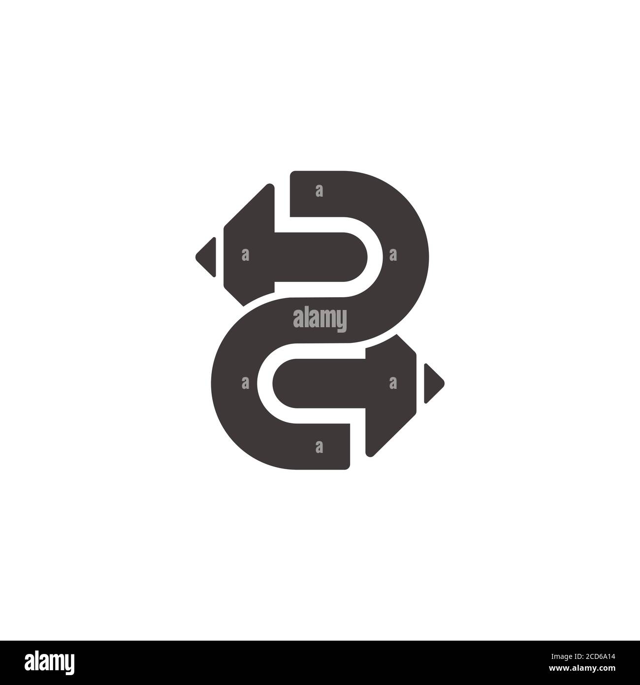 number two pencils education symbol logo vector geometric design Stock ...