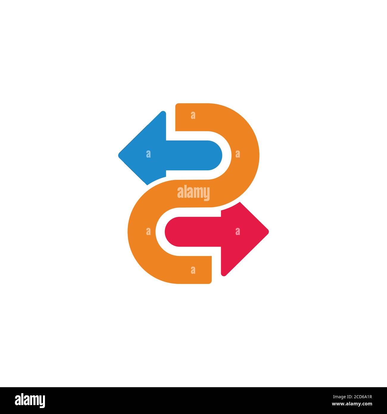 two exchange opposite arrows geometric design logo vector Stock Vector ...