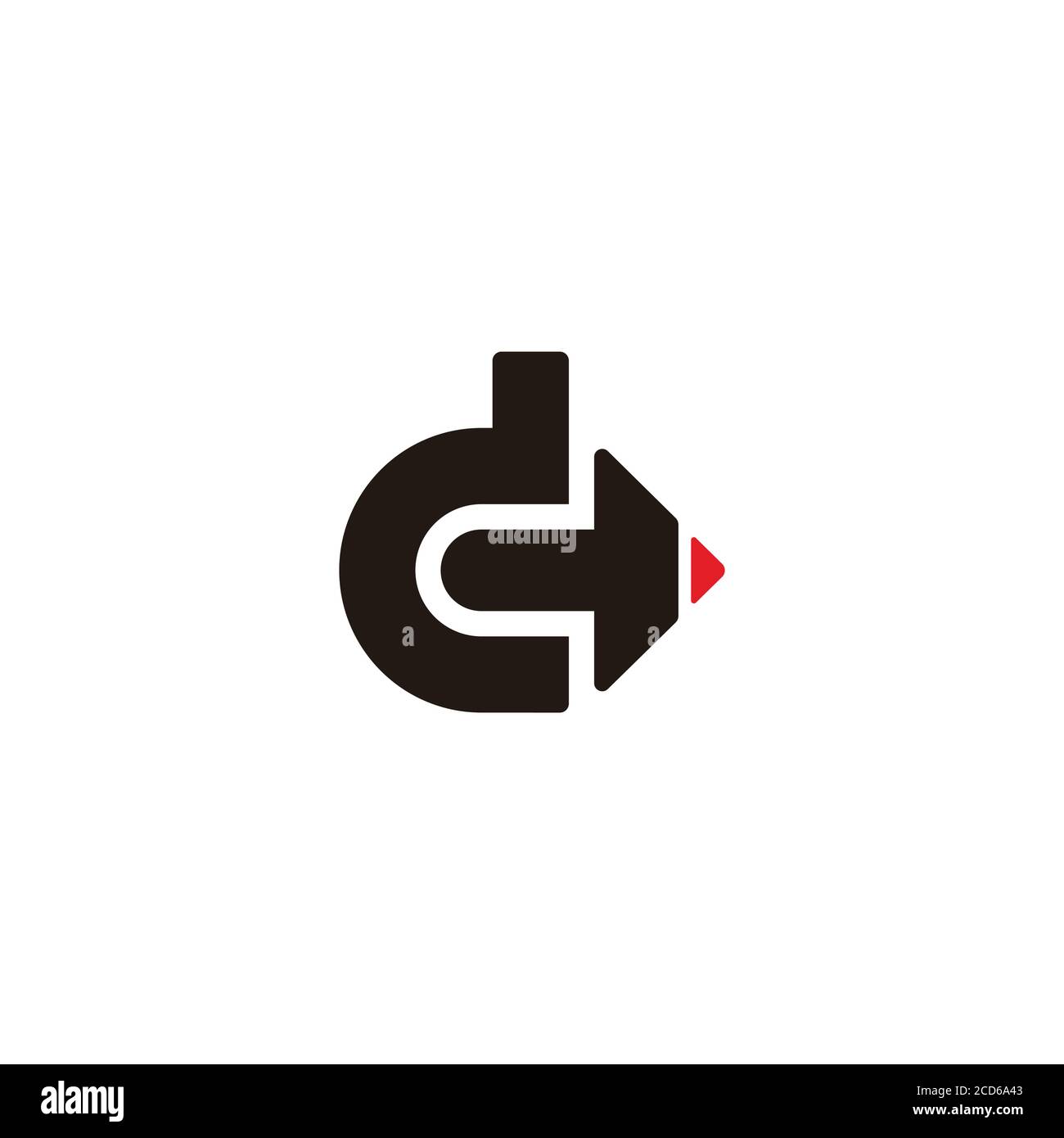 letter dc simple geometric pencil arrow education logo vector Stock ...
