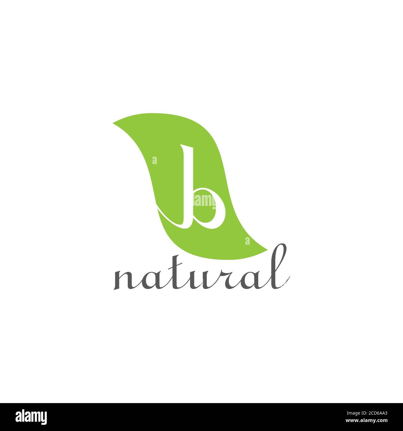 letter b leaf shape green natural symbol logo vector Stock Vector Image ...