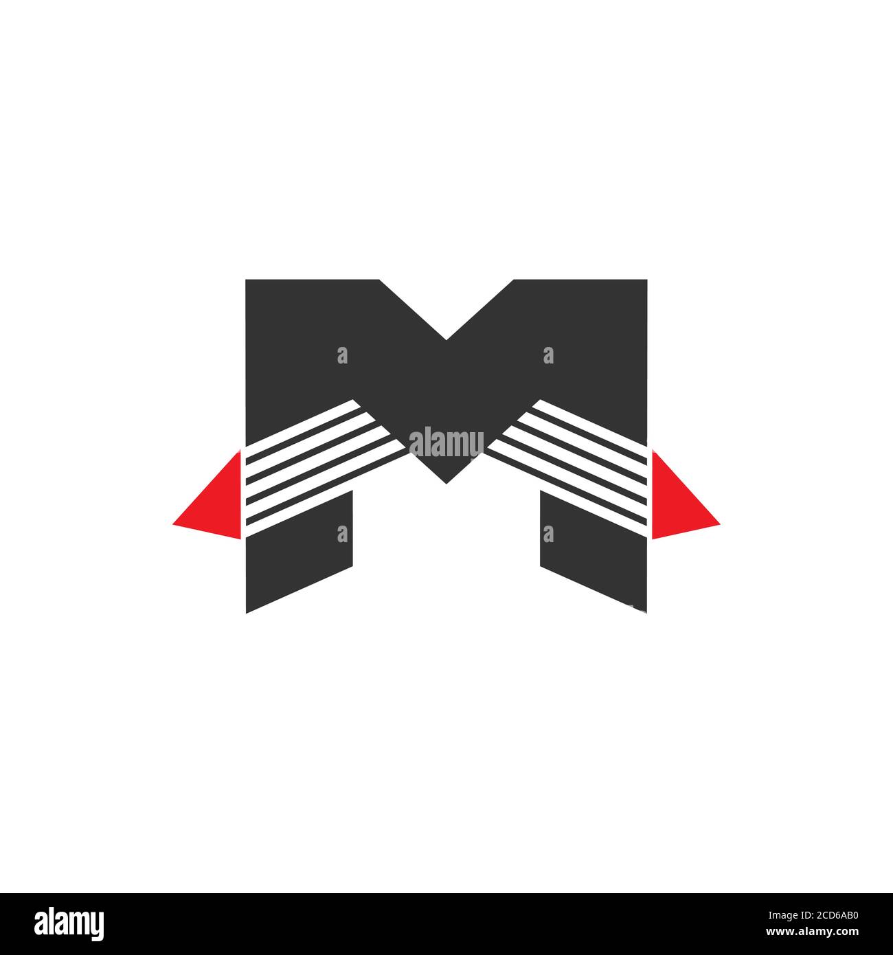 letter m stripes fast arrow geometric logo vector Stock Vector Image ...