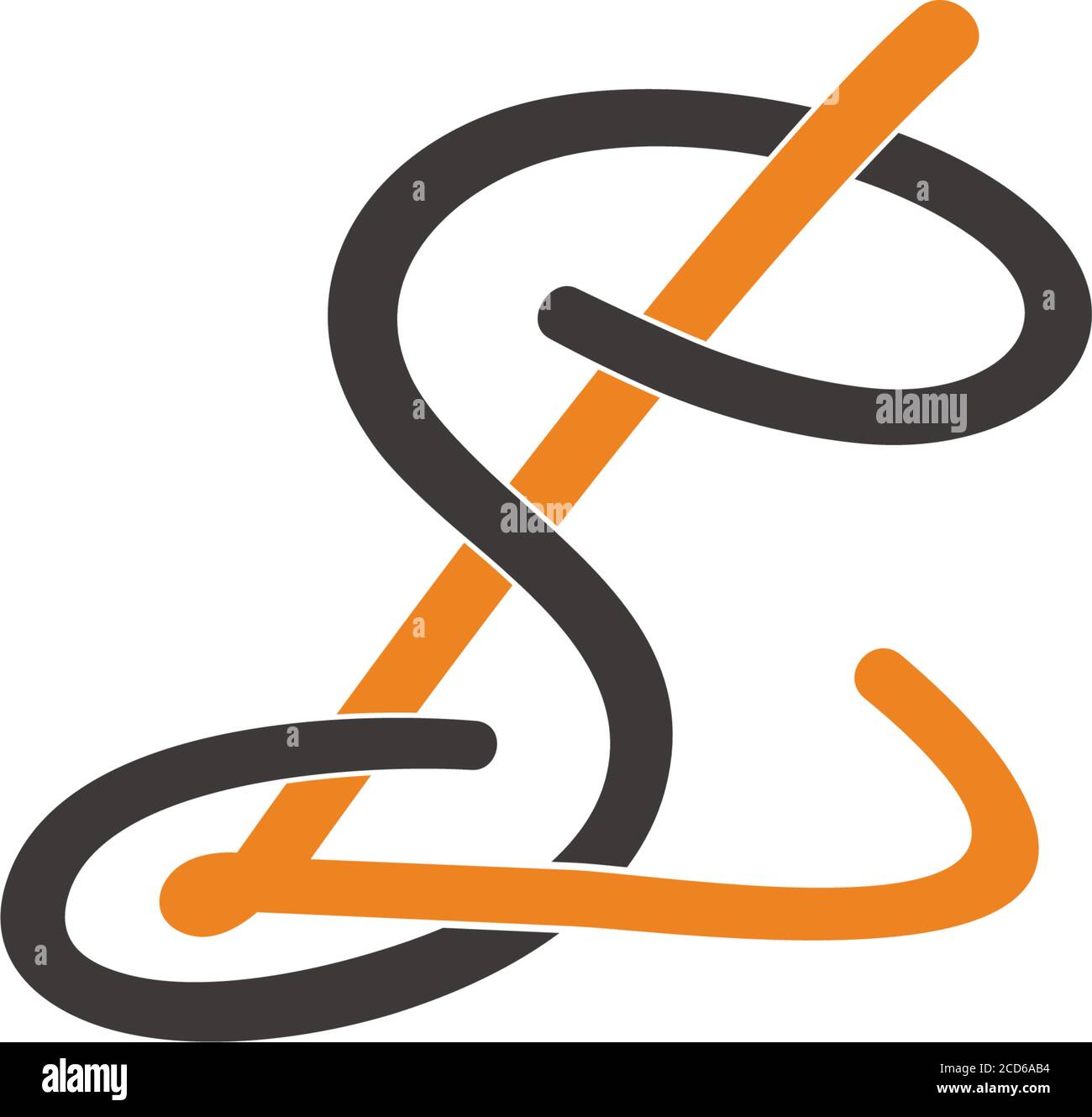 letter sl linked ribbon logo vector Stock Vector Image & Art - Alamy