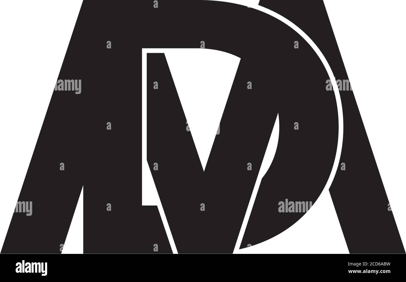 letter md 3d flat geometric overlap logo vector Stock Vector Image ...