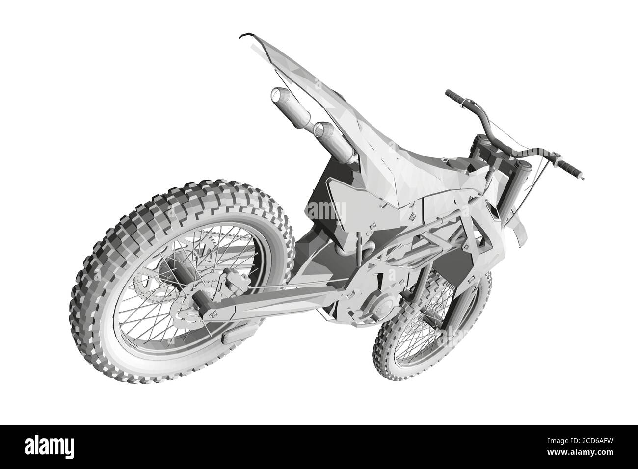 Low poly sport bike in gray. Perspective view. 3D. Vector illustration ...